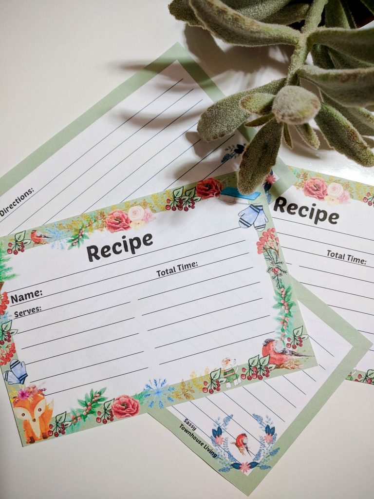 Printable Winter Recipe Cards For You - 2 Styles Happy Holidays!