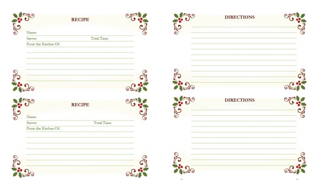 Printable Winter Recipe Cards For You - 2 Styles Happy Holidays!
