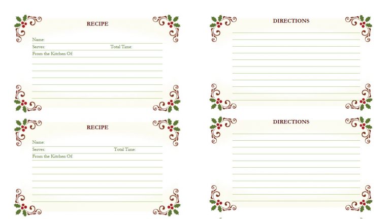 Printable Winter Recipe Cards For You - 2 Styles Happy Holidays!