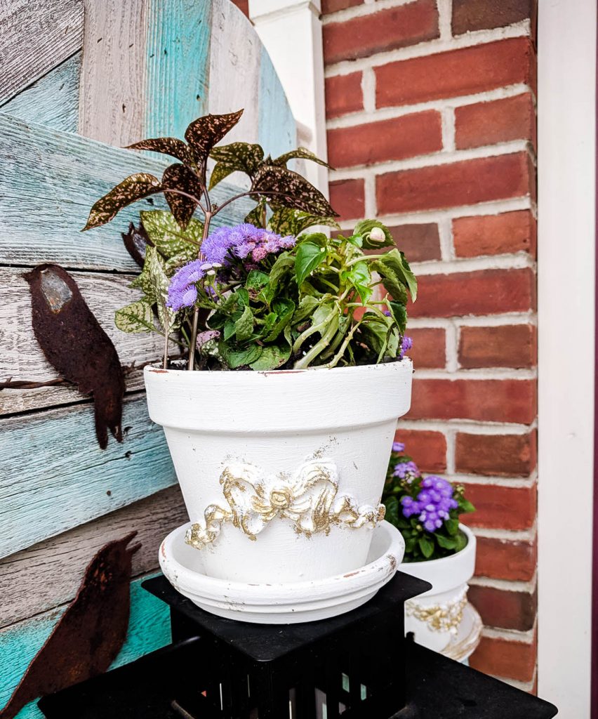 How To Make Beautiful Applique Clay Flower Pots – Sassy Townhouse Living