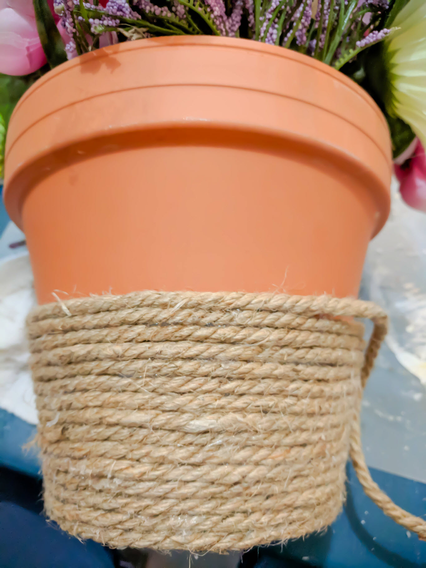 Make A Colorful Jute Wrapped Flower Pot - Easy & Beautiful!